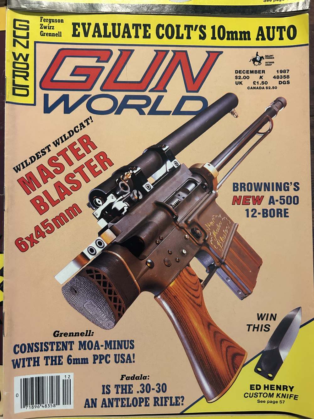 Vtg GUN WORLD magazine lot 9x Issues 1980s UZI GALIL CALICO SPAS RARE ...