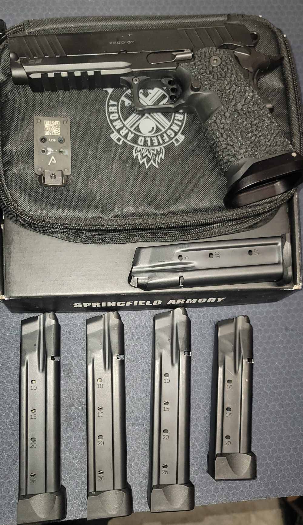 Prodigy DS Double stack 9mm extra mags, holster & A13B optic plate ...