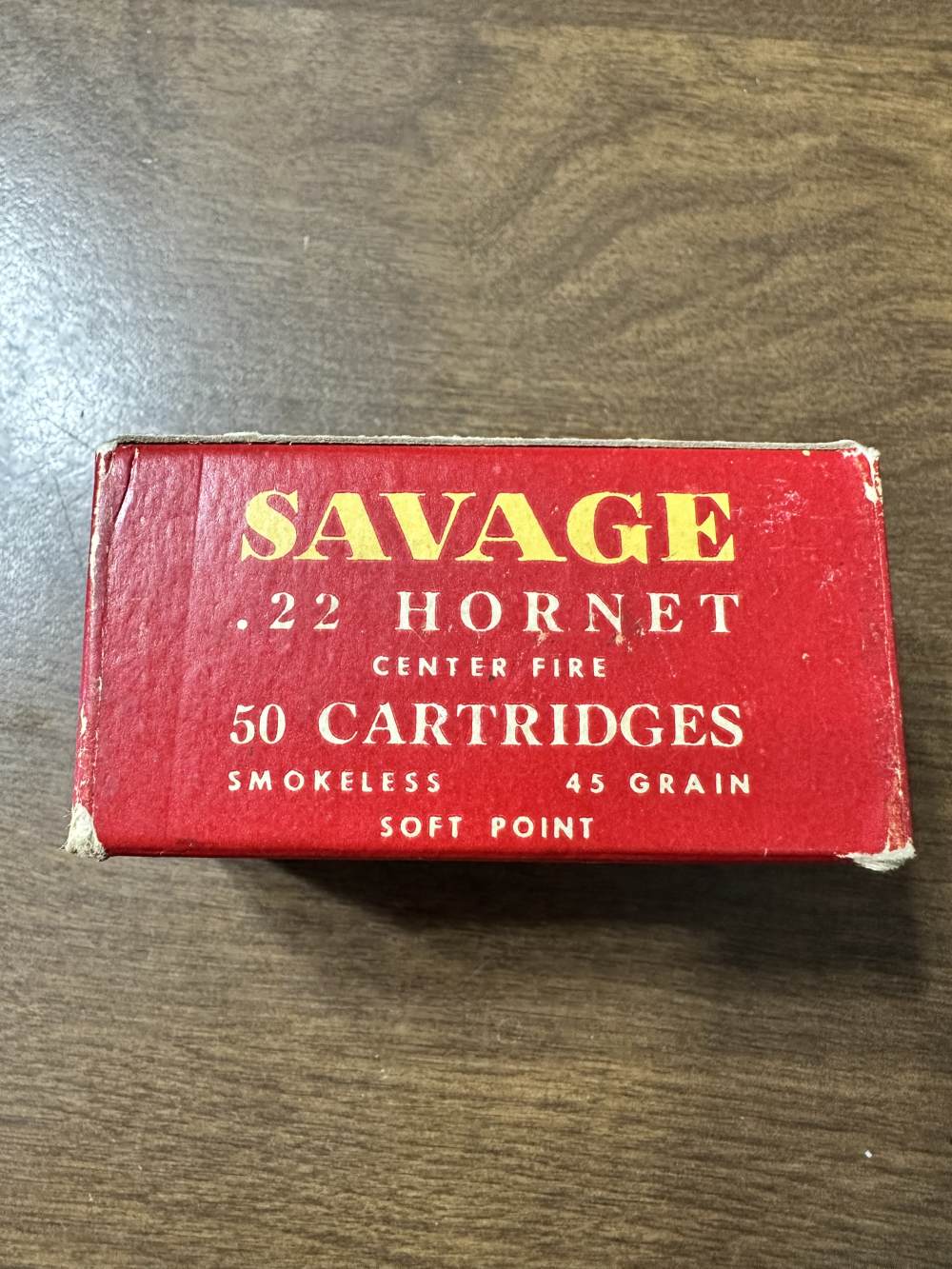 Vintage Savage Indian head 22 hornet full factory ammo box EXTREMELY ...
