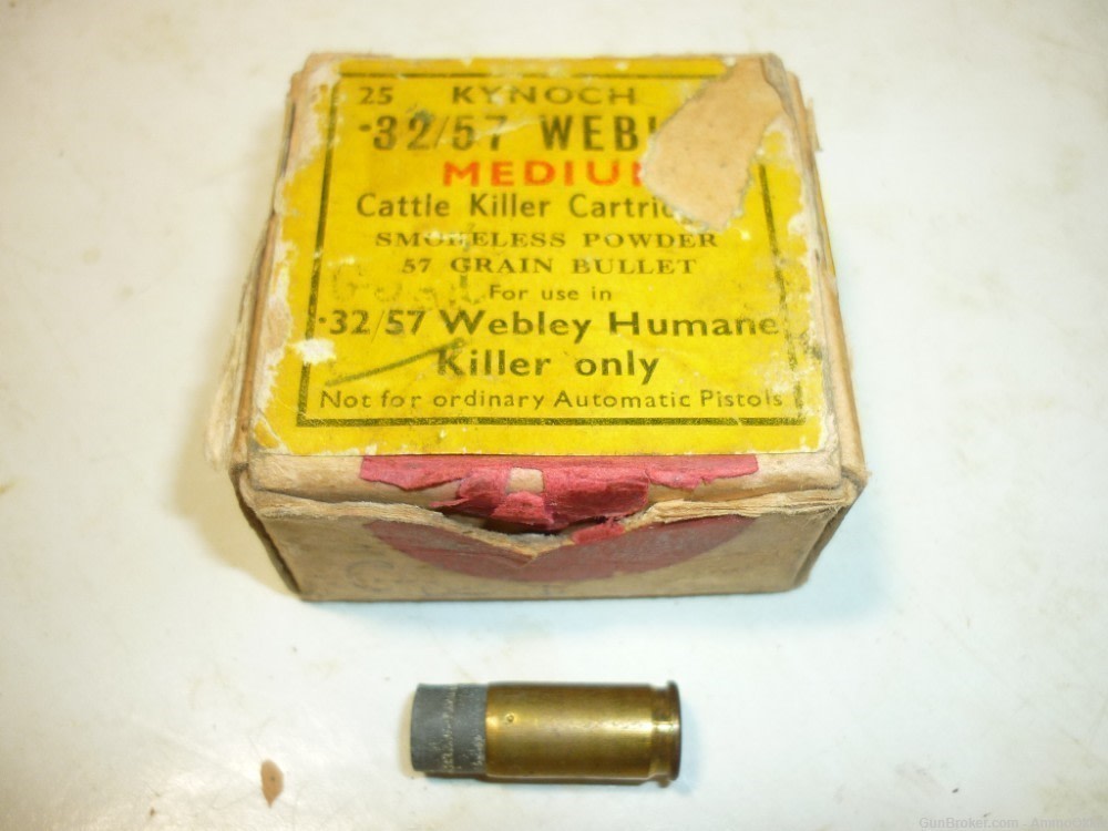 1rd .32/57 WEBLEY HUMANE KILLER Medium Cattle Killer - Vintage Ammo at ...