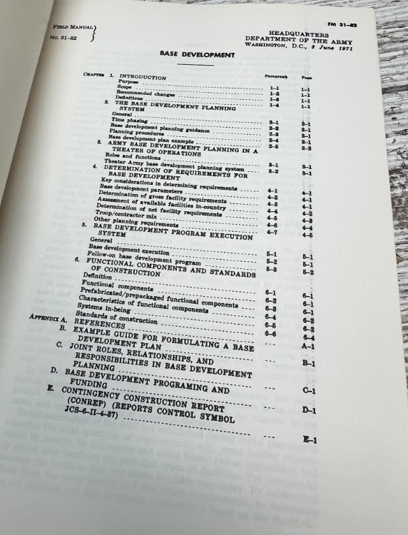 * US Army * FM 31-82 * Base Development * June 1971 * Vietnam Era ...