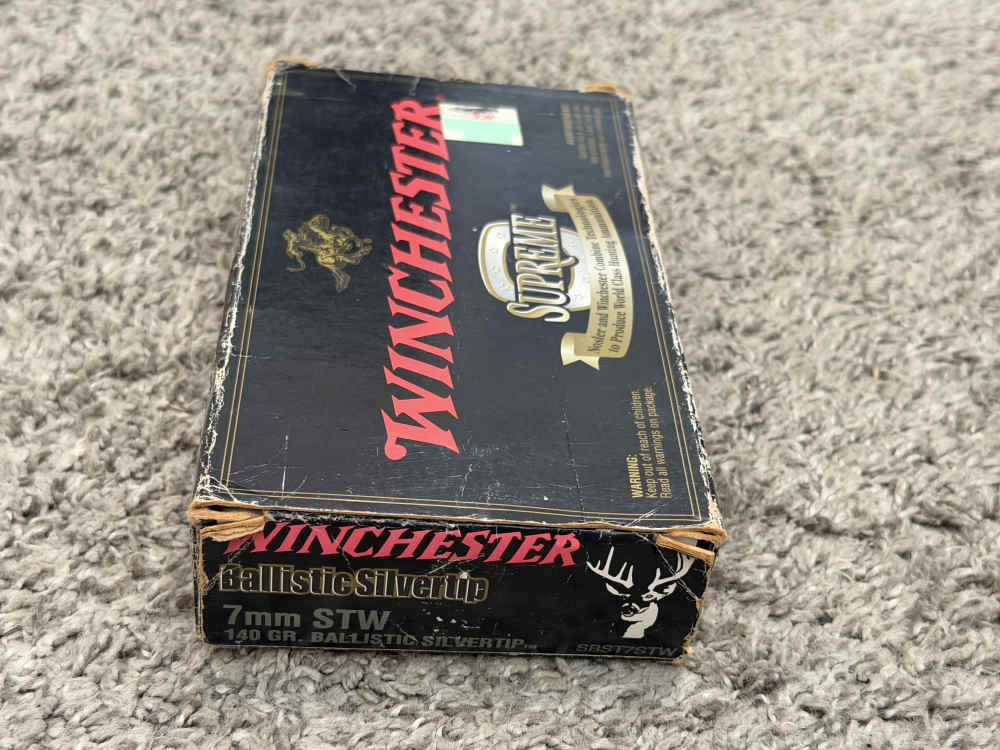 Winchester 7mm STW ammo and brass ballistic silvertip 140 gr 3 live 17 ...