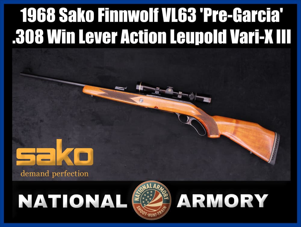 1968 Sako Finnwolf VL63 .308 Win Pre-Garcia Lever Action Leupold Vari-X ...