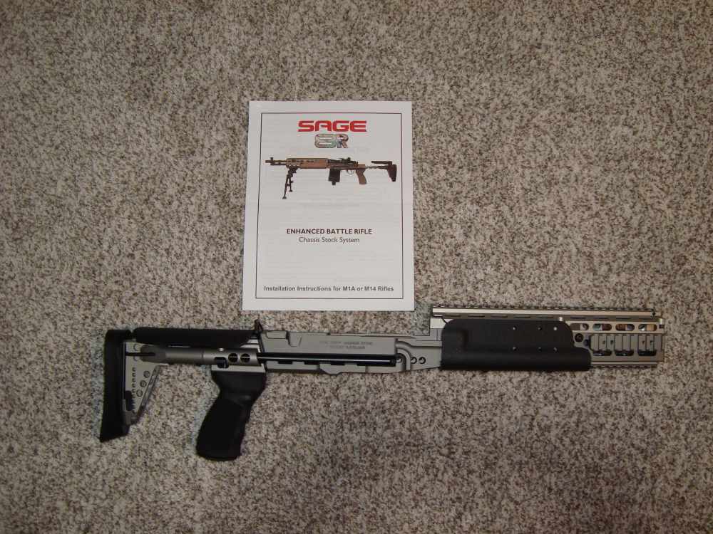 NEW IN BOX SAGE EBR CHASSIS STOCK FOR M1A & M14 - NAVY SEAL GRAY MK14 ...