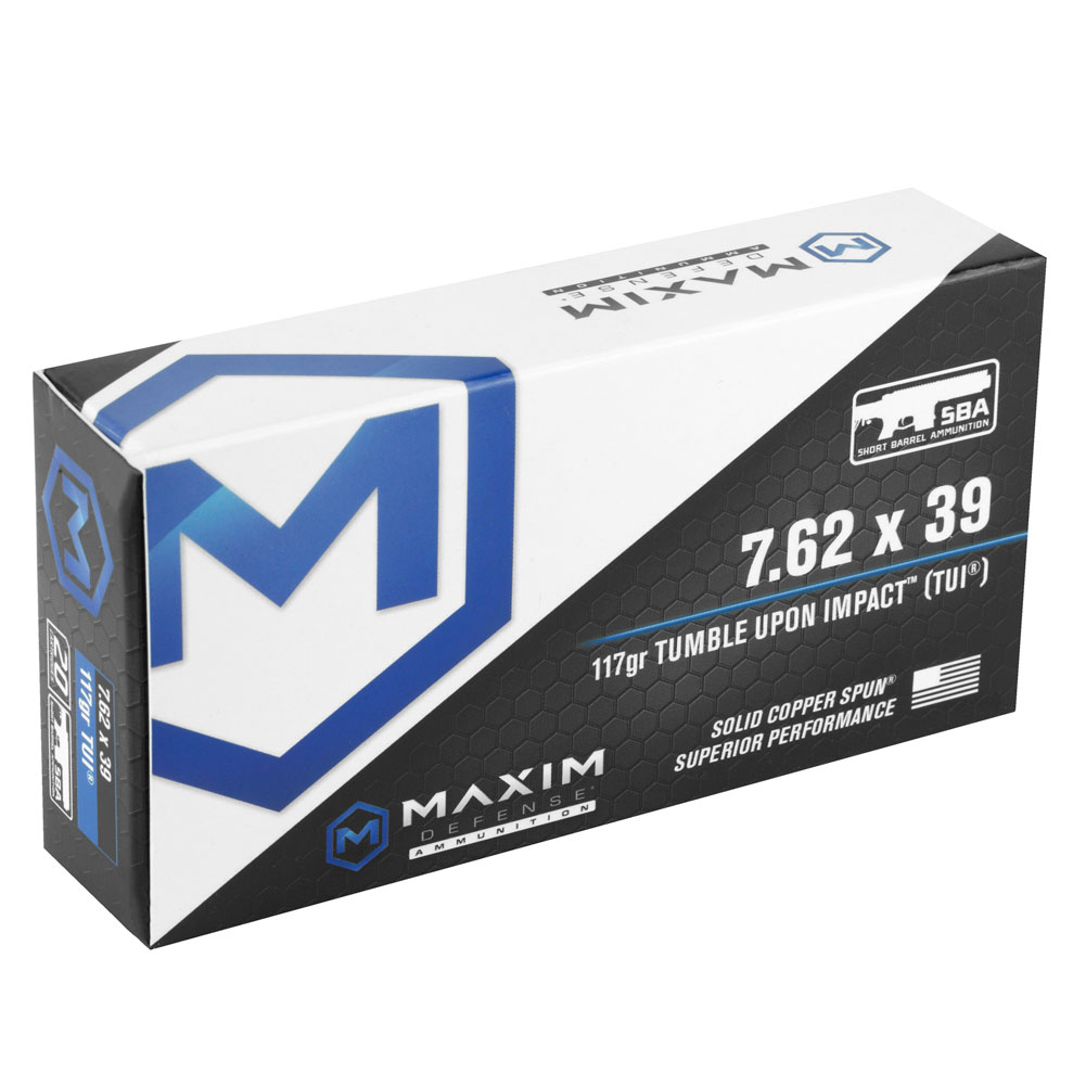 MAXIM DEFENSE 7.62x39mm 117 Grain TUI SCS 20rd Box Ammo (MXM-49003 ...