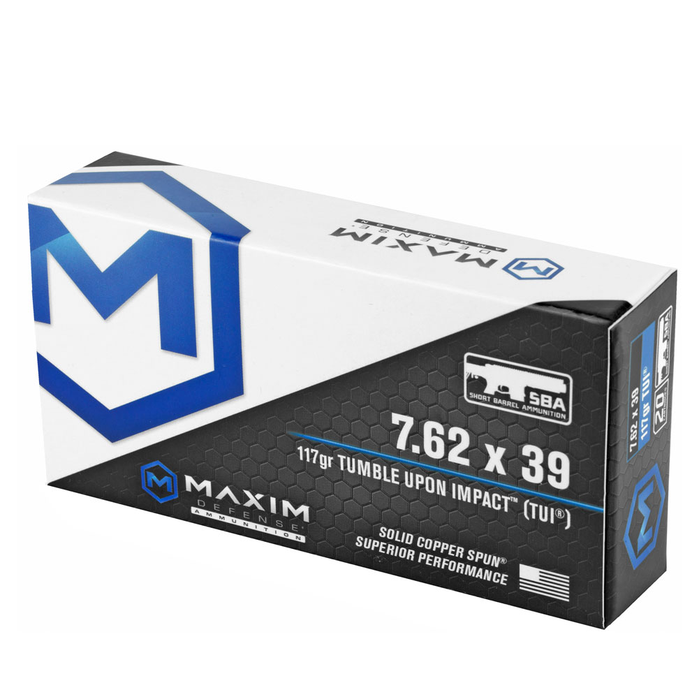 MAXIM DEFENSE 7.62x39mm 117 Grain TUI SCS 20rd Box Ammo (MXM-49003 ...