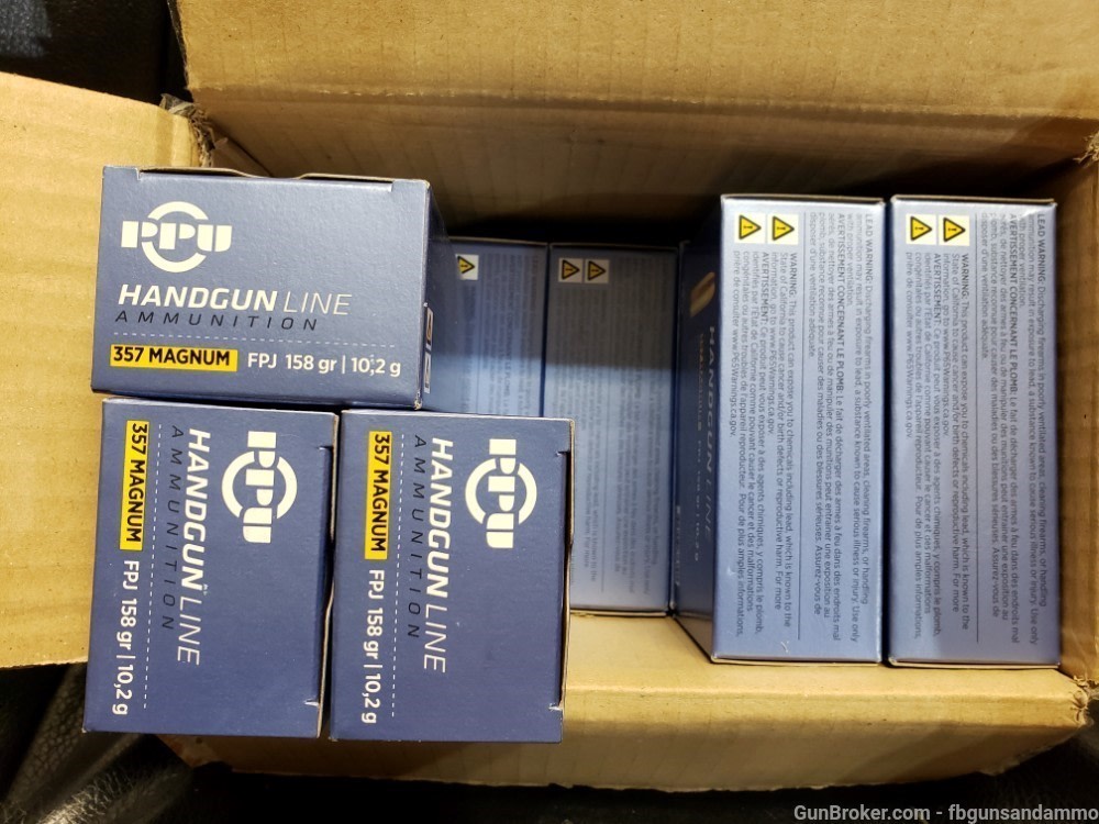 IN STOCK! 500 ROUNDS PPU PRVI 357 MAGNUM 158 FPJ 158FPJ 158GR 38 MAG ...