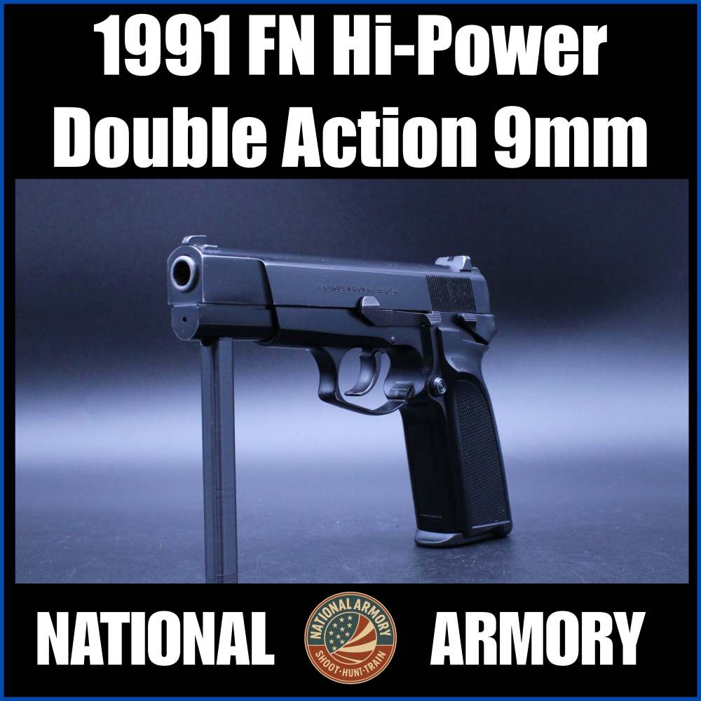 1991 FN Hi-Power Double Action 9mm 4.6" 14+1 SA/DA Browning High-Power ...