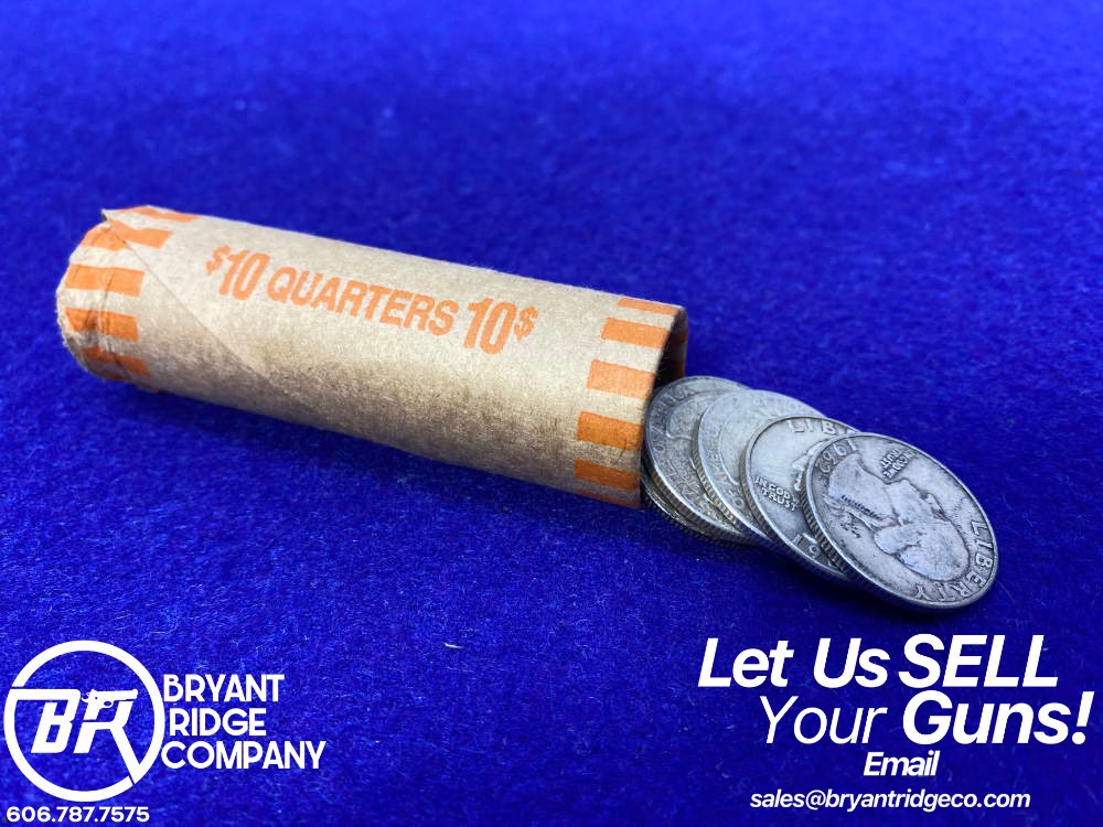 Pre-1964 U.S. Quarters (40)qty *90% SILVER* -7.23 Troy Ounces- 1 Roll ...