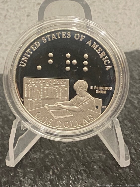 Beautiful 2009 P US Proof Commemorative Louis Braille Silver Dollar ...