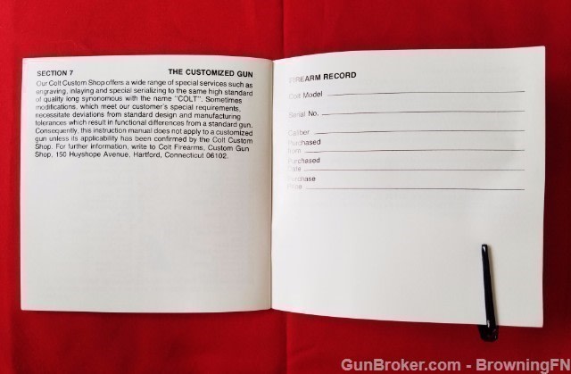 Orig Colt SA Army New Frontier Owners Manual 1978 - Gun Posters ...