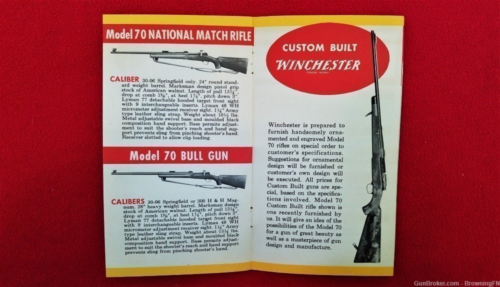 Original Winchester Model 70 Bolt Action Repeating Rifle Flyer 1948 ...