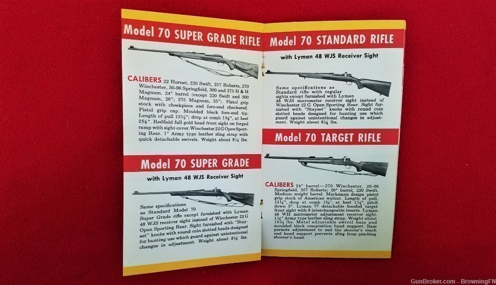 Original Winchester Model 70 Bolt Action Repeating Rifle Flyer 1948 ...