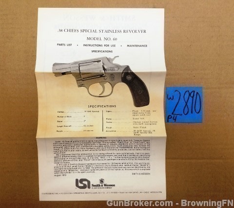 Orig S&W Model 60 Owners Instruction Manual - Gun Posters & Flyers at ...