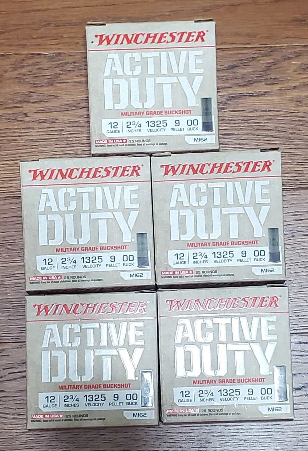 125 Rounds of Winchester Active Duty M162 12 GA 2.75" 00 Buckshot ...