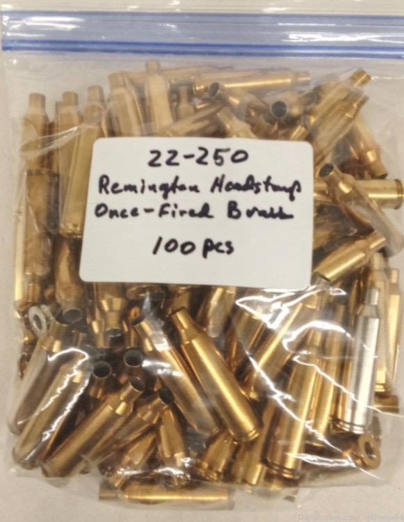 100 pieces of 1x fired Remington 22-250 Rem brass - Reloading Brass at ...