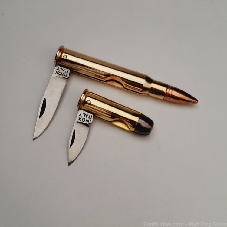 One 30-06 Bullet & One 40 Magnum Bullet Folding Knife*ITALIAN ...