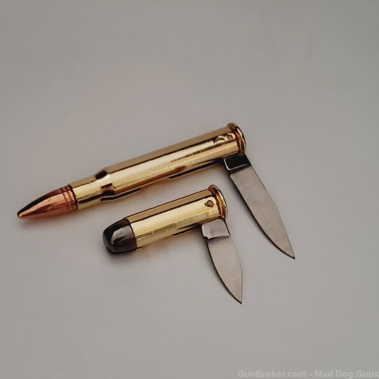 One 30-06 Bullet & One 40 Magnum Bullet Folding Knife*ITALIAN ...