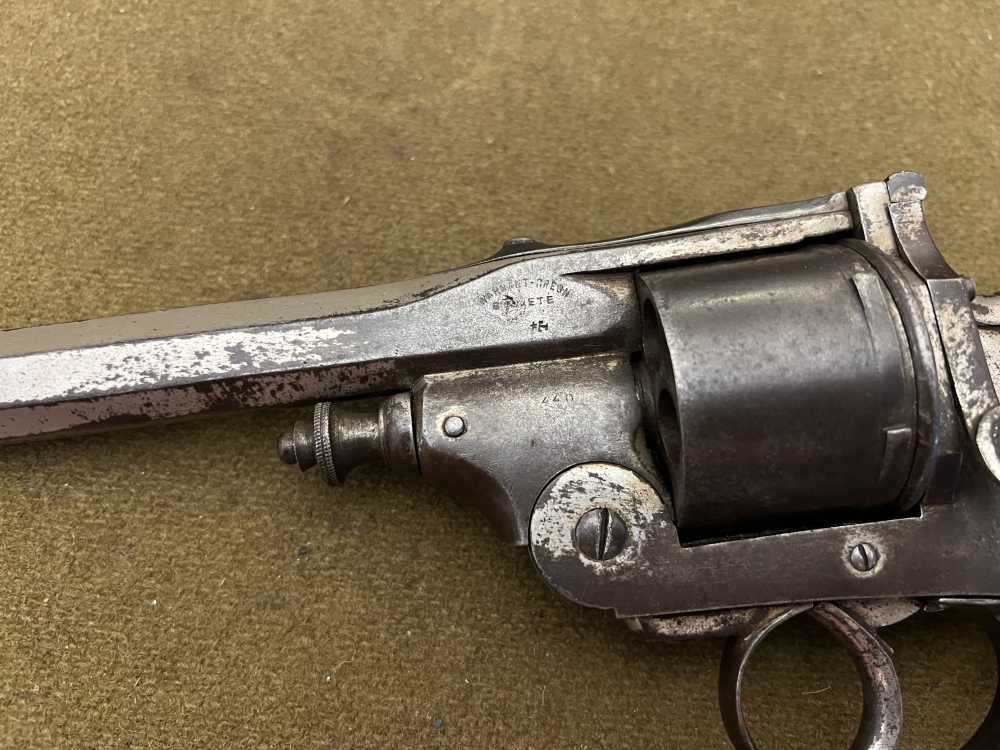 Antique no FFL Pre-1893 Belgian Warnant patent revolver top break .440 ...