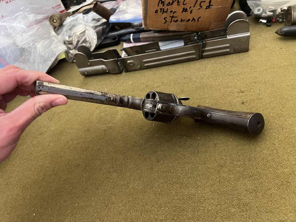 Antique no FFL Pre-1893 Belgian Warnant patent revolver top break .440 ...