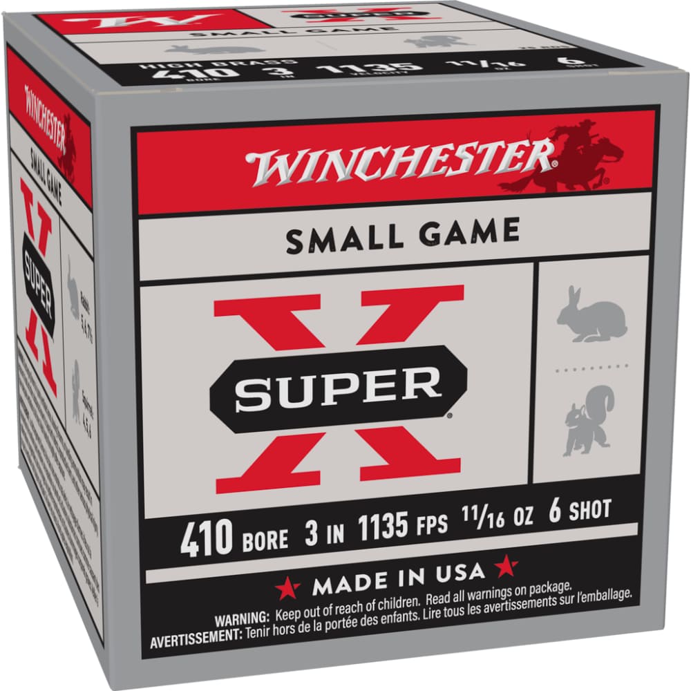 Winchester Super-X Shotshell .410 Gauge 3 inch 6 Shot - Shotgun Shells ...