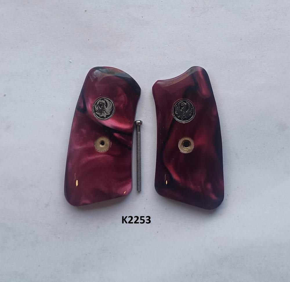 Kirinite Blood Red Pearl Grip Inserts w/Mdlns for Ruger SP101 Models ...