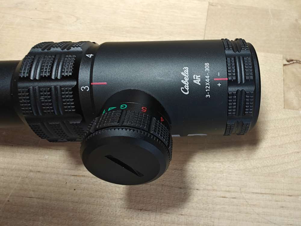 Cabelas AR Scope 3- 12x44 308 Black W/ Matching Cantilever Mount 30mm ...