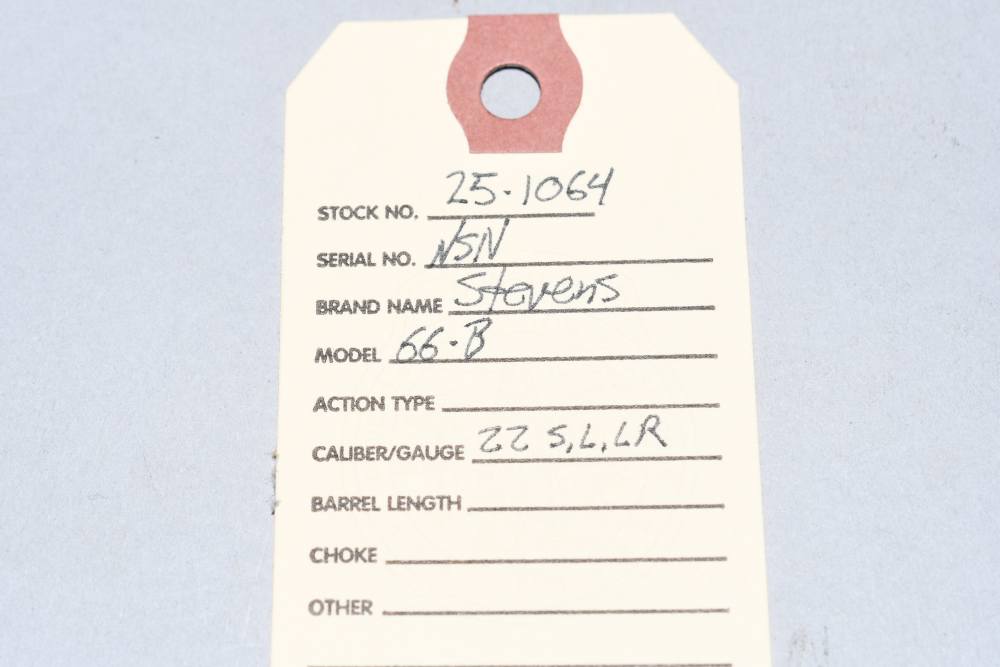 Stevens Model 66B 66-B Buckhorn Tube Fed Bolt Action Rifle 22 S L LR C ...