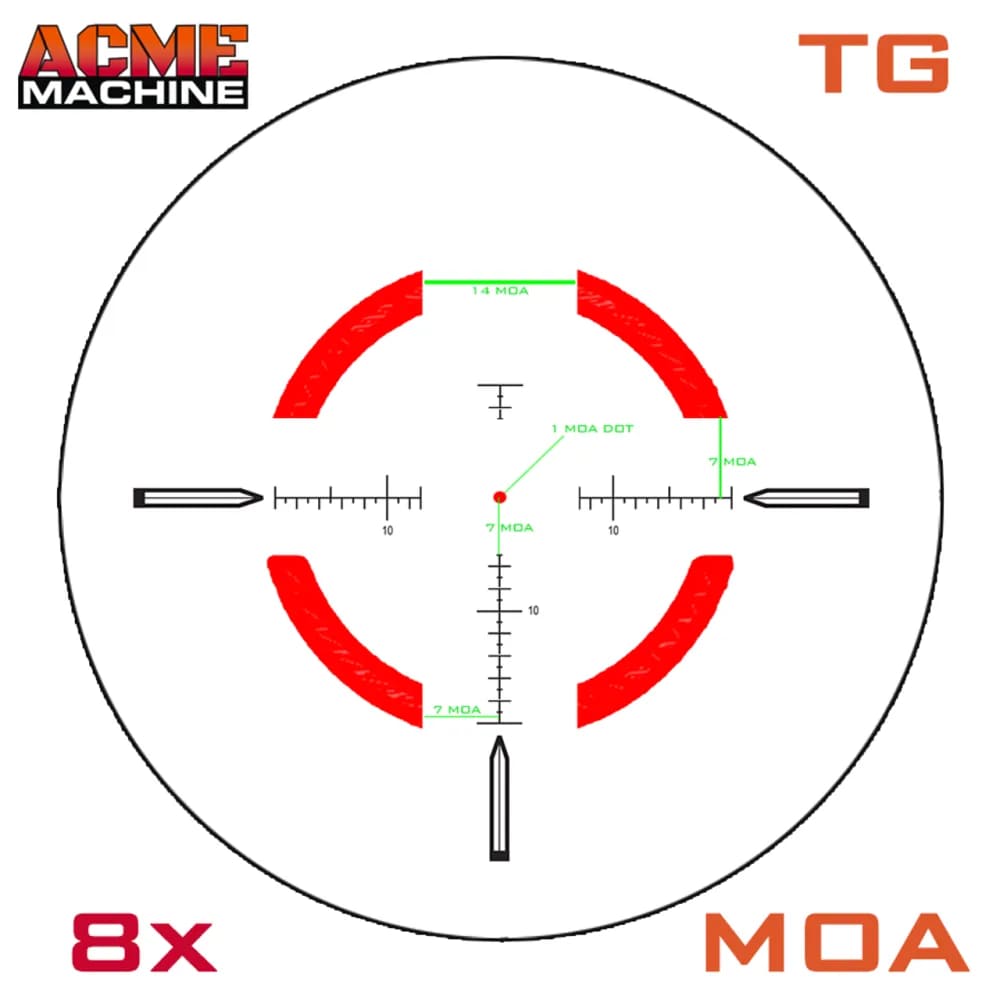 ACME Rifles 1-8x28mm First Focal Plane 34mm Elite Rifle Scope TR-MOA ...