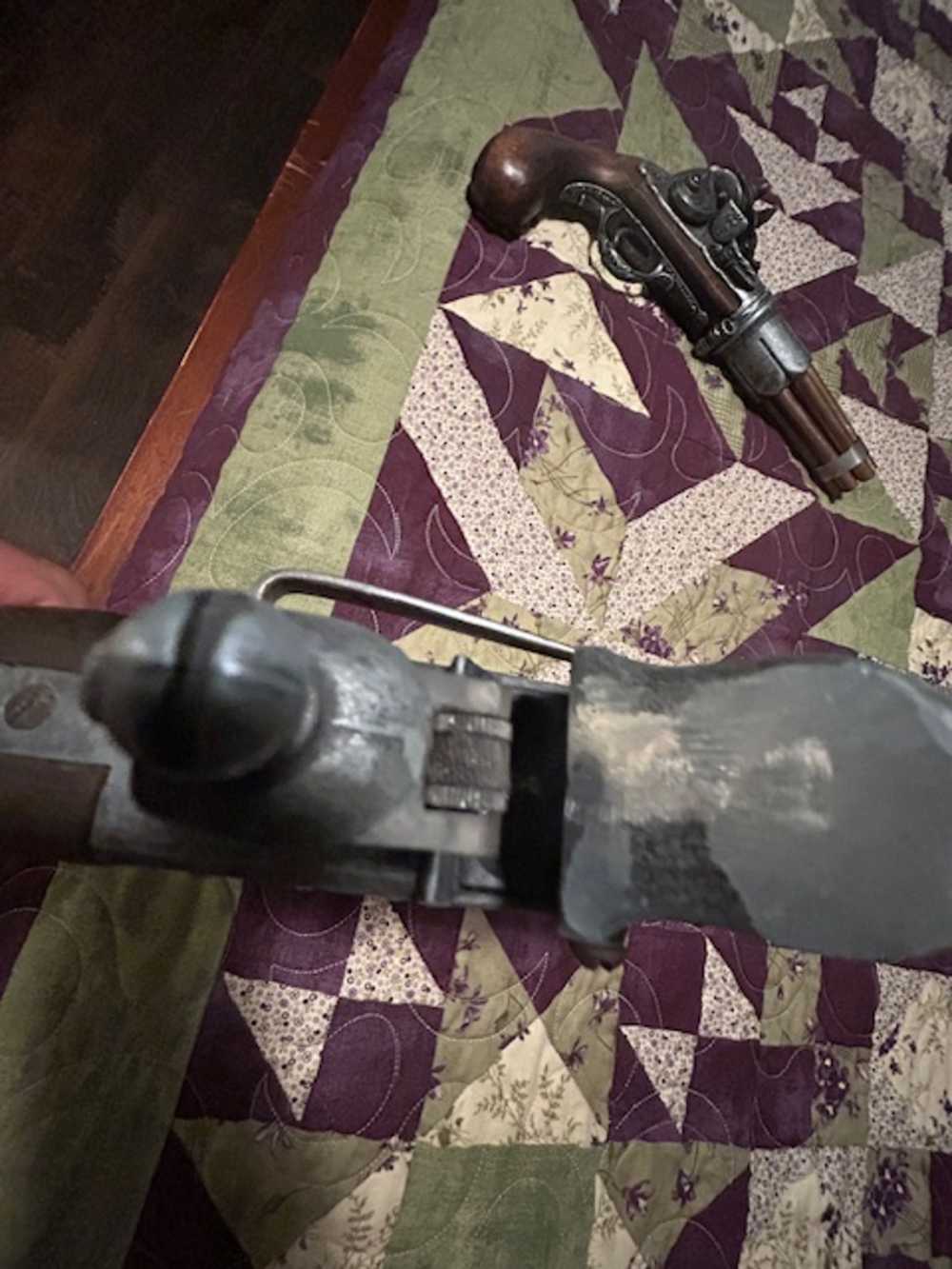 Double barrel blank firing flintlock pistol - Black Powder Pistols ...