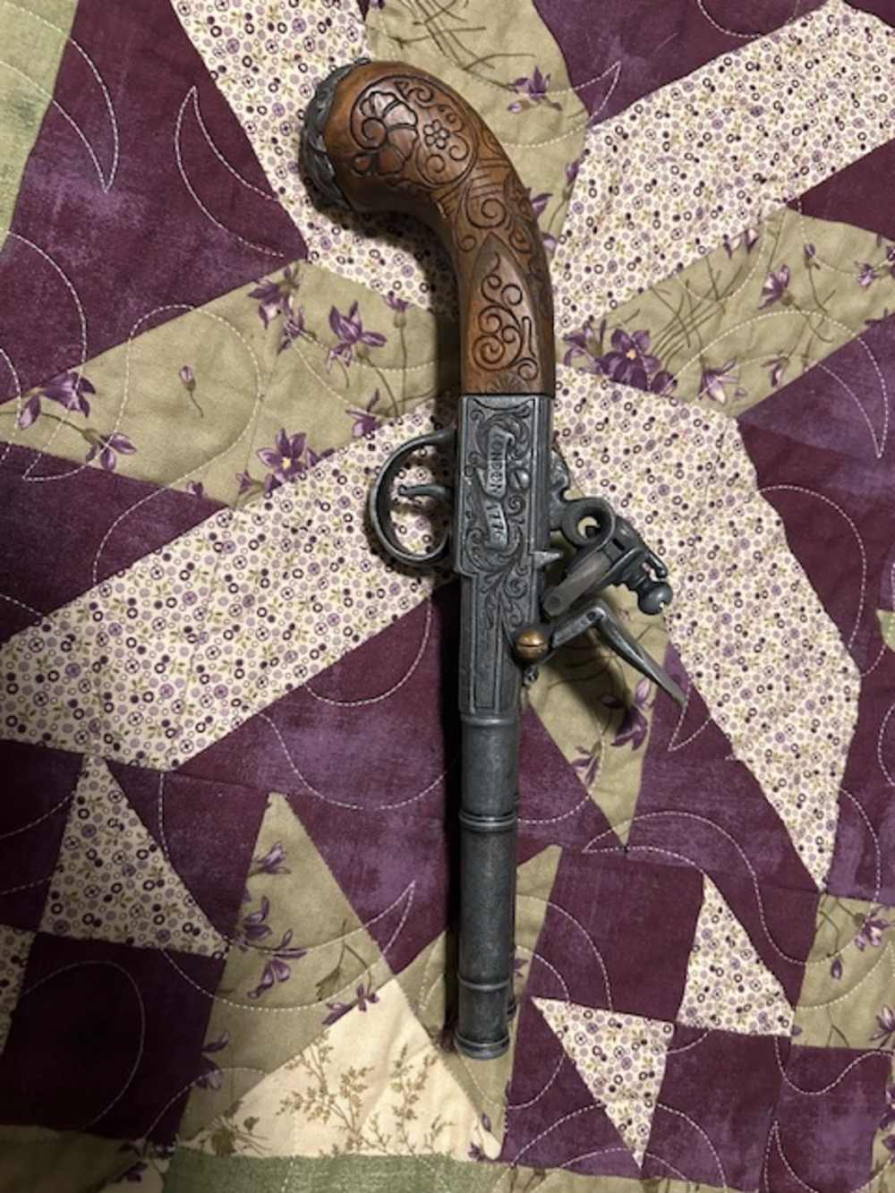 Double barrel blank firing flintlock pistol - Black Powder Pistols ...