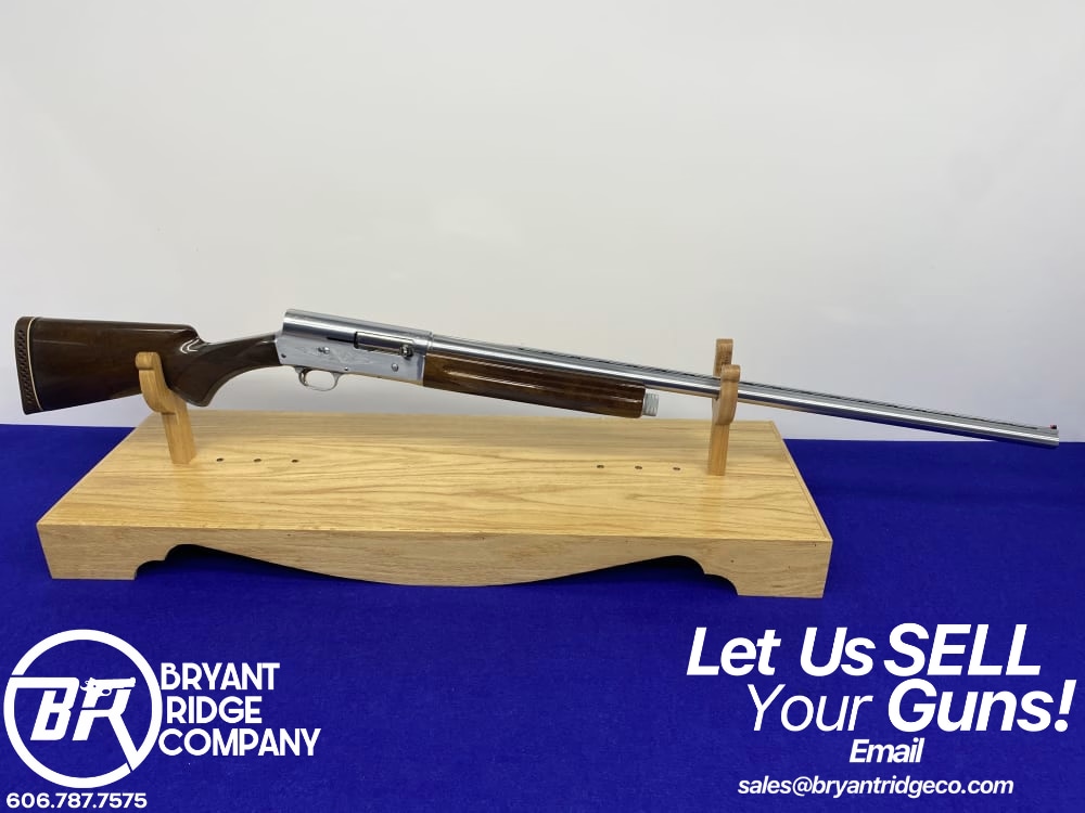 1982 Browning A5 "Magnum Twelve" 12ga 32" *CUSTOM SATIN NICKEL FINISH ...