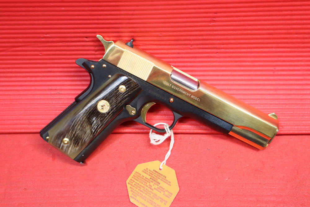 Custom Gold Plated Colt Government Model 1911 38 Super w/African Water ...