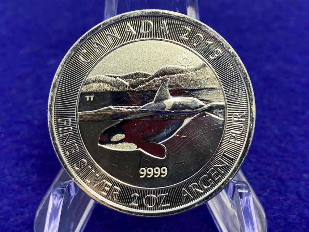2019 Canadian Orca Whale *2 TROY OUNCES of .999 FINE SILVER* Sought ...