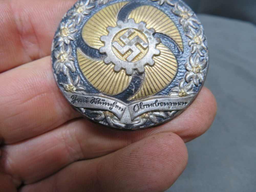 WWII GERMAN KDF STRENGTH THROUGH JOY GAU OBERBAYERN BROOCH BADGE-RARE ...