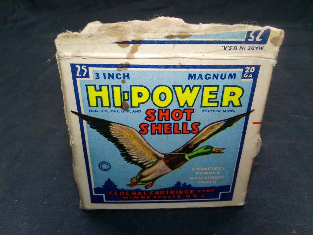 Vintage Federal Hi Power 20Ga Paper Hull 25 Rounds Full Box! - Vintage ...