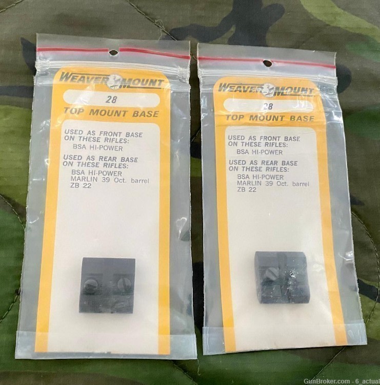 Weaver Mount Top Mount Base Set For BSA Hi-Power Rifles ETC - Scope ...