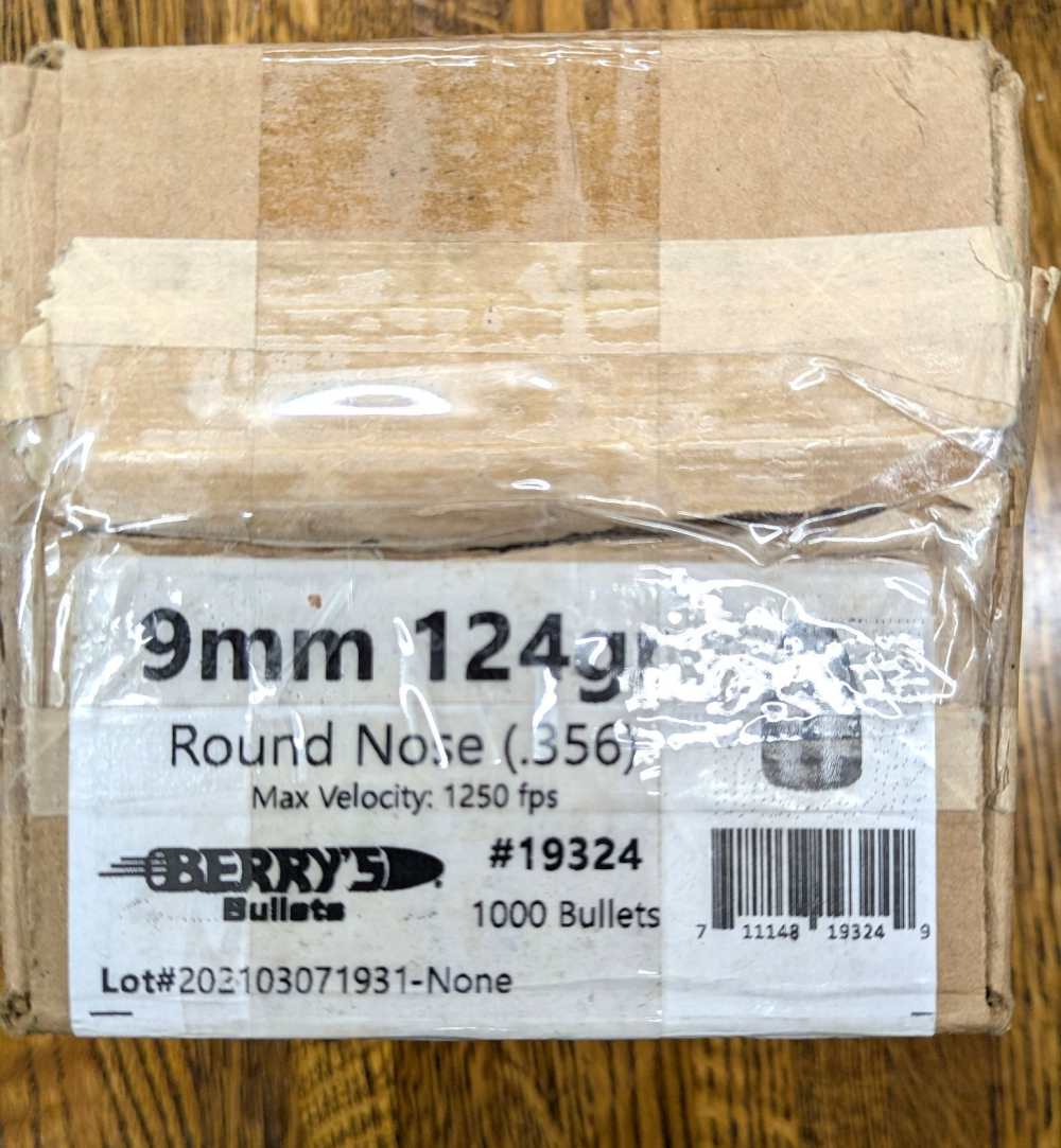 Berry 124 Grain Round Nose Bullets (1000) - Reloading Bullets at ...