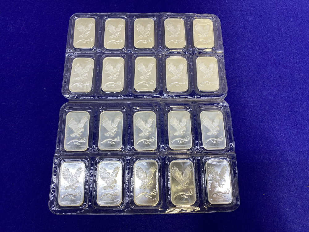 (20) SILVER TOWNE BARS Factory Sealed Bars *20 TROY OUNCES .999 SILVER ...