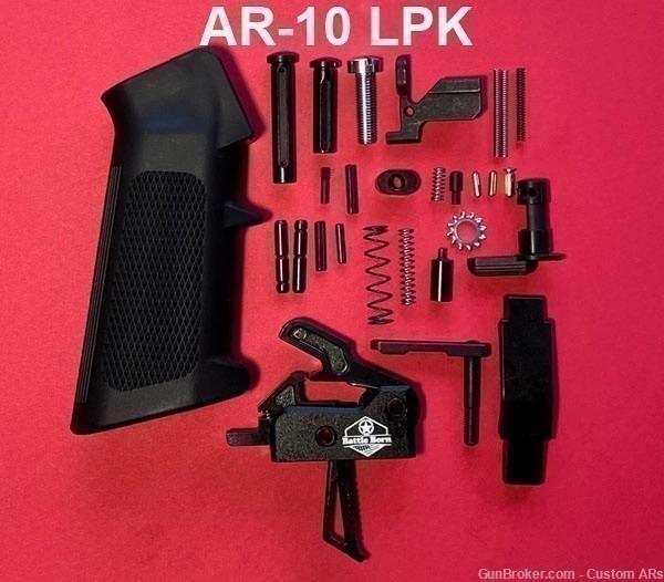 AR-10 Lower Parts Kit with Battle Born Adjustable Flat Drop-in Flat ...