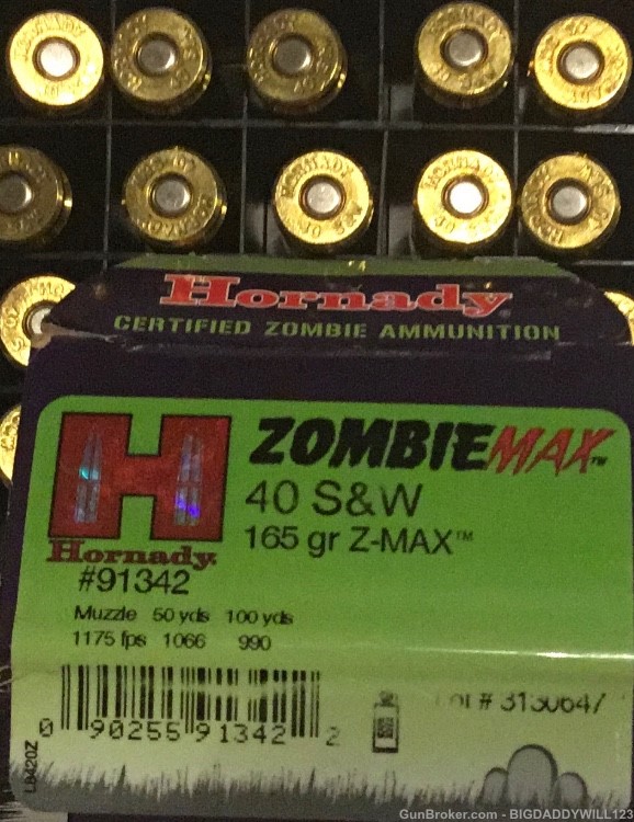 Hornady Z-Max ZOMBIE 40 S&W Smith & Wesson ZMax 165 GR .40S&W 1 BOX ...