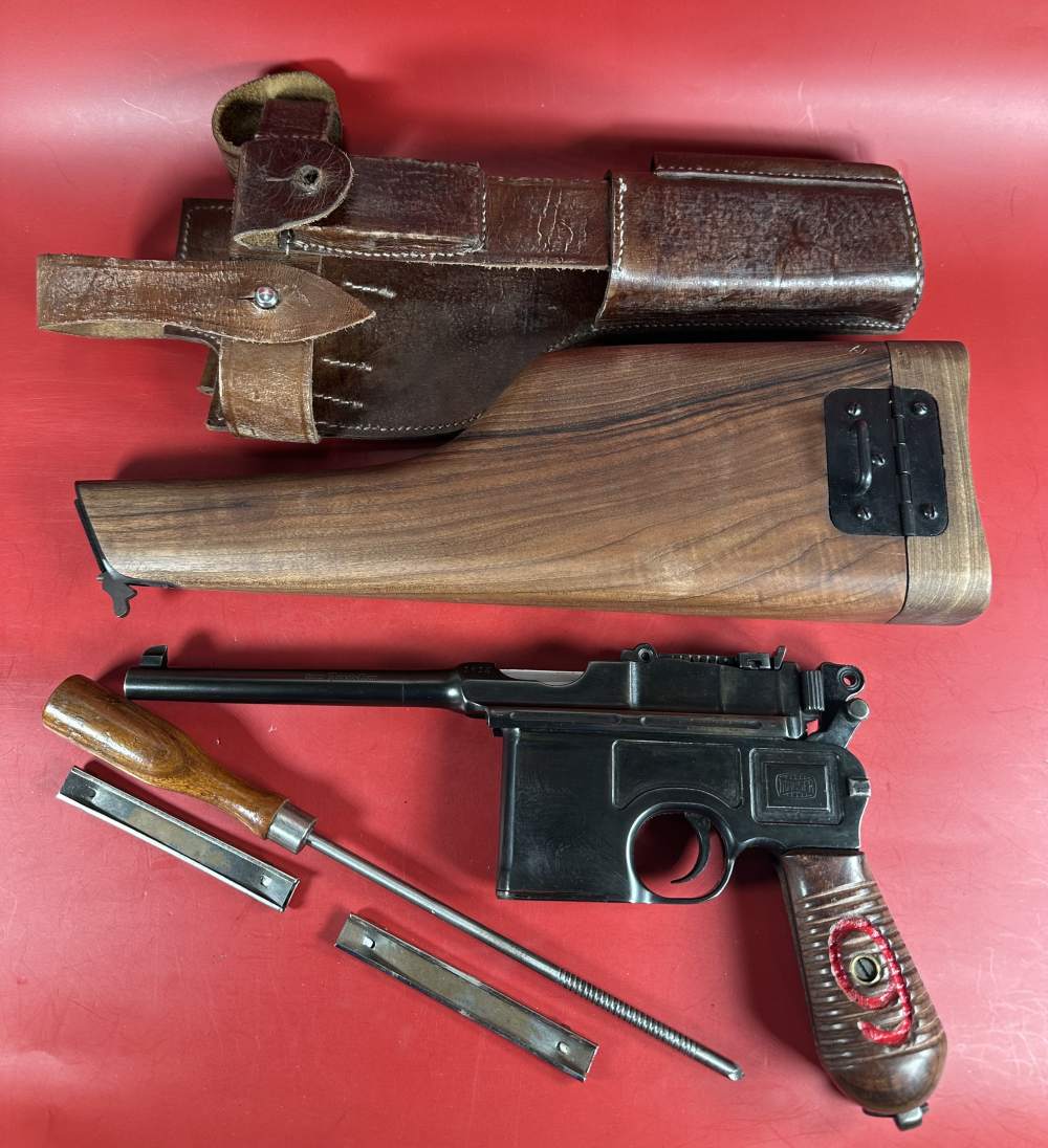 German Mauser C96 Broomhandle Red 9. 9mm luger. Excellent Condition ...