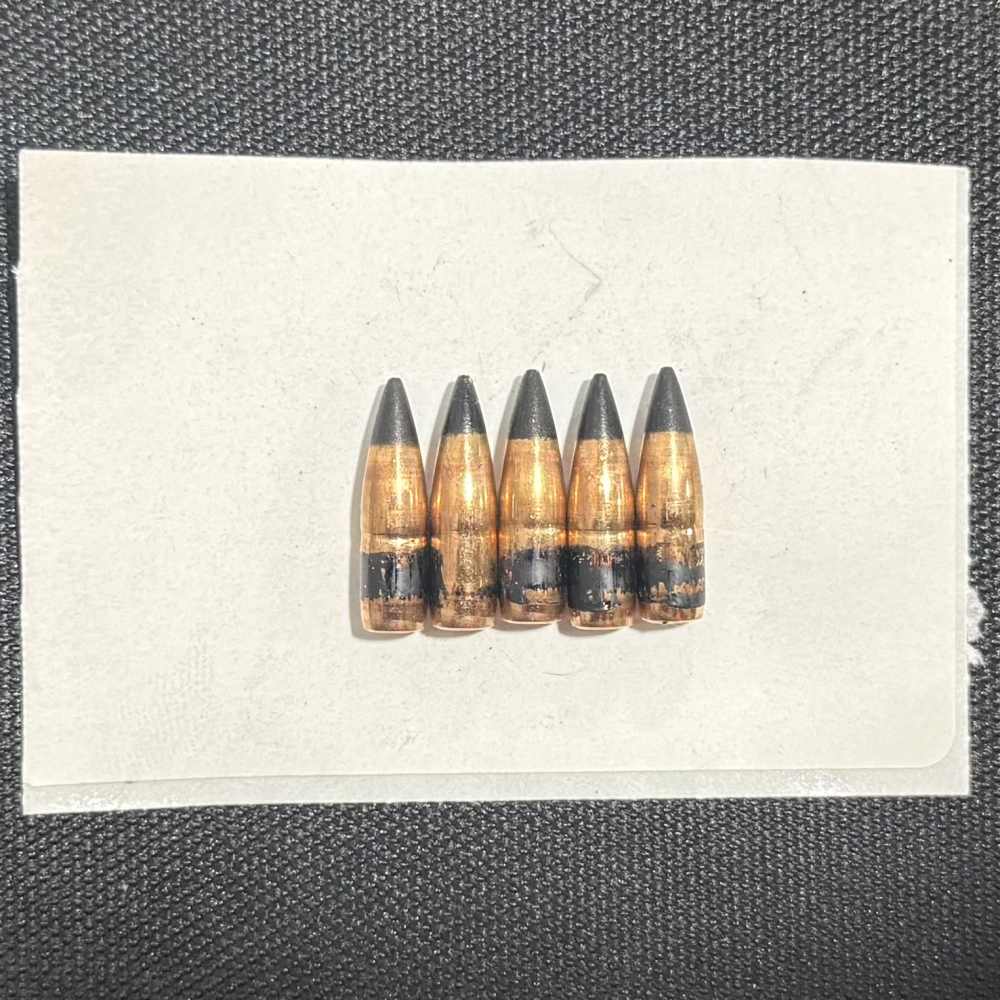 5x Armor Piercing 5.56 63gr Tungsten Pull-down AP Projectiles Black Tip ...