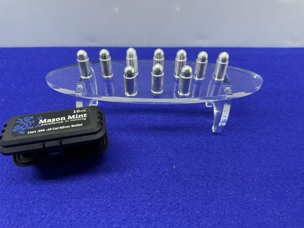 Mason Mint .45acp SILVER BULLETS *Original Box* 10 Troy Ounces .999 ...