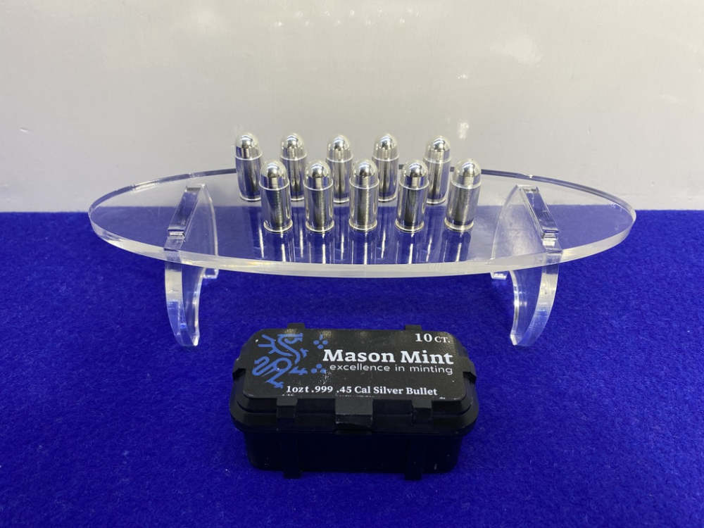 Mason Mint .45acp SILVER BULLETS *Original Box* 10 Troy Ounces .999 ...