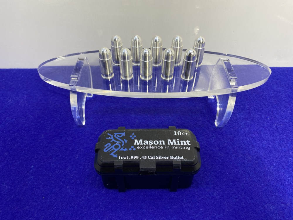 Mason Mint .45acp SILVER BULLETS *Original Box* 10 Troy Ounces .999 ...