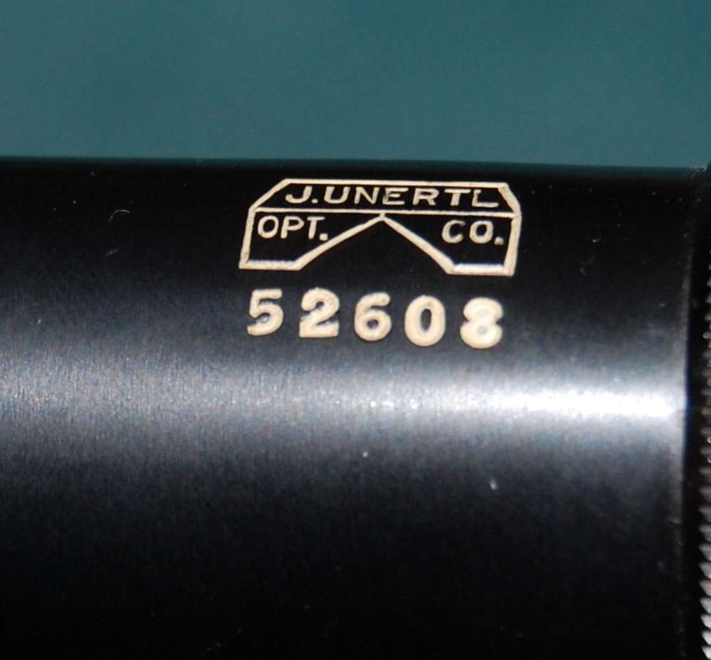 J. Unertl Rifle Scope 15X w/ Fine Crosshair Reticle, Posa Mounts & Caps ...
