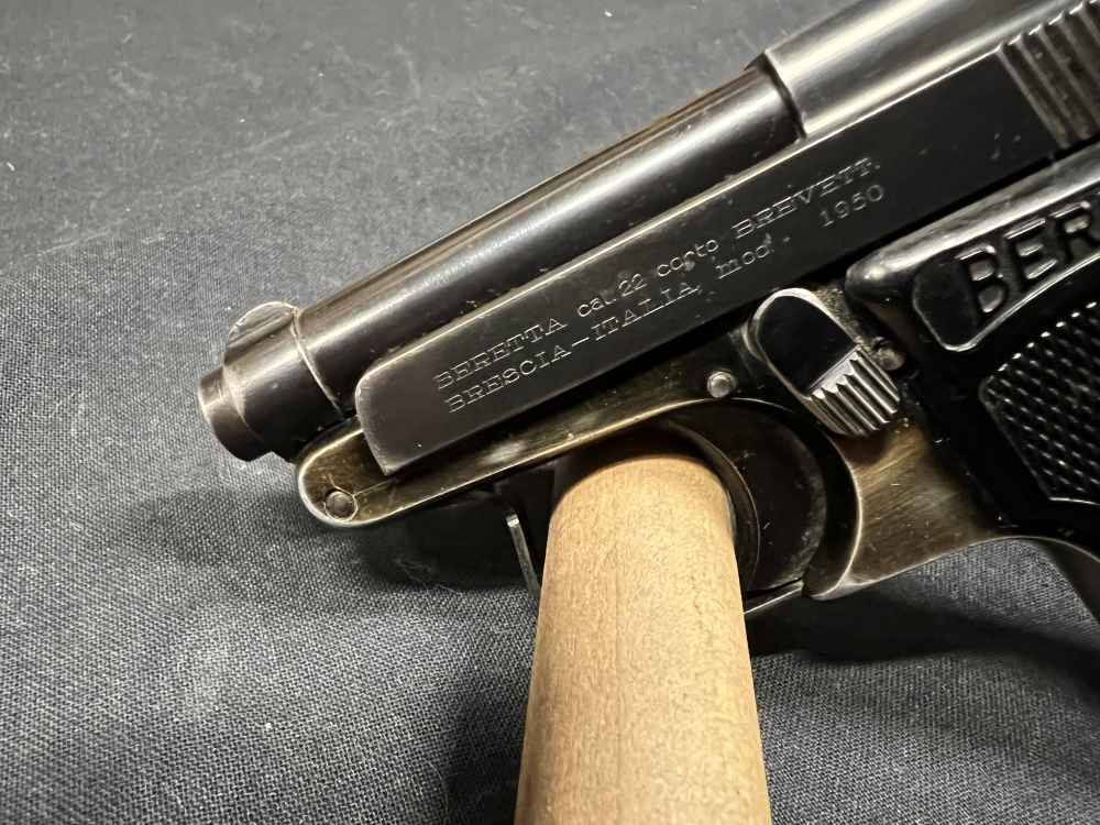 Beretta model 1950 22 short semi auto pistol 2 3/8” bbl C&R - Semi Auto Pistols at GunBroker.com ...
