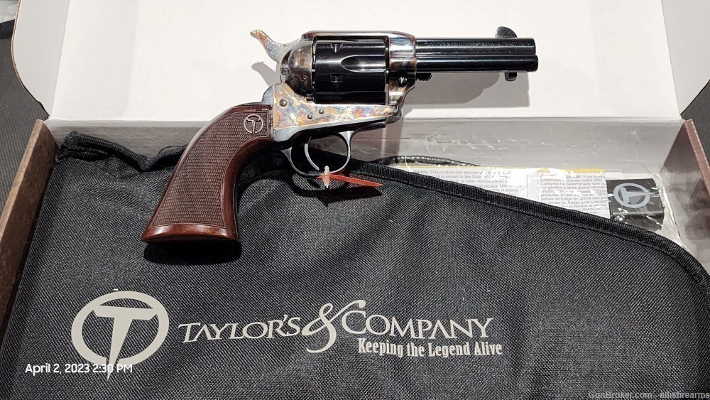 Taylors Uberti 1873 Smoke wagon Walnut navy grip 3.5" 357mag 550816 NIB ...