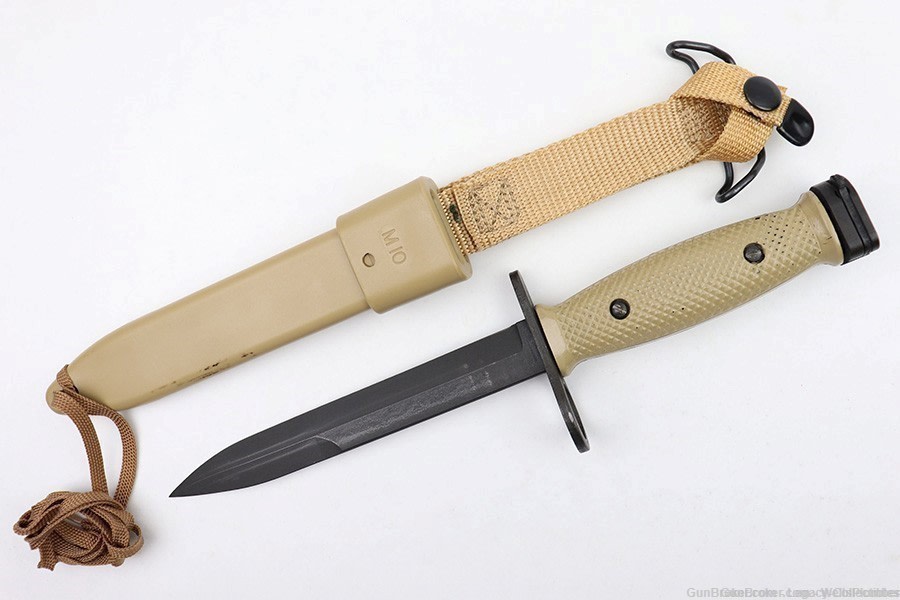 US M7 Imperial Bayonet with Scabbard Desert Camo AR-15 M-16 Bayonet ...